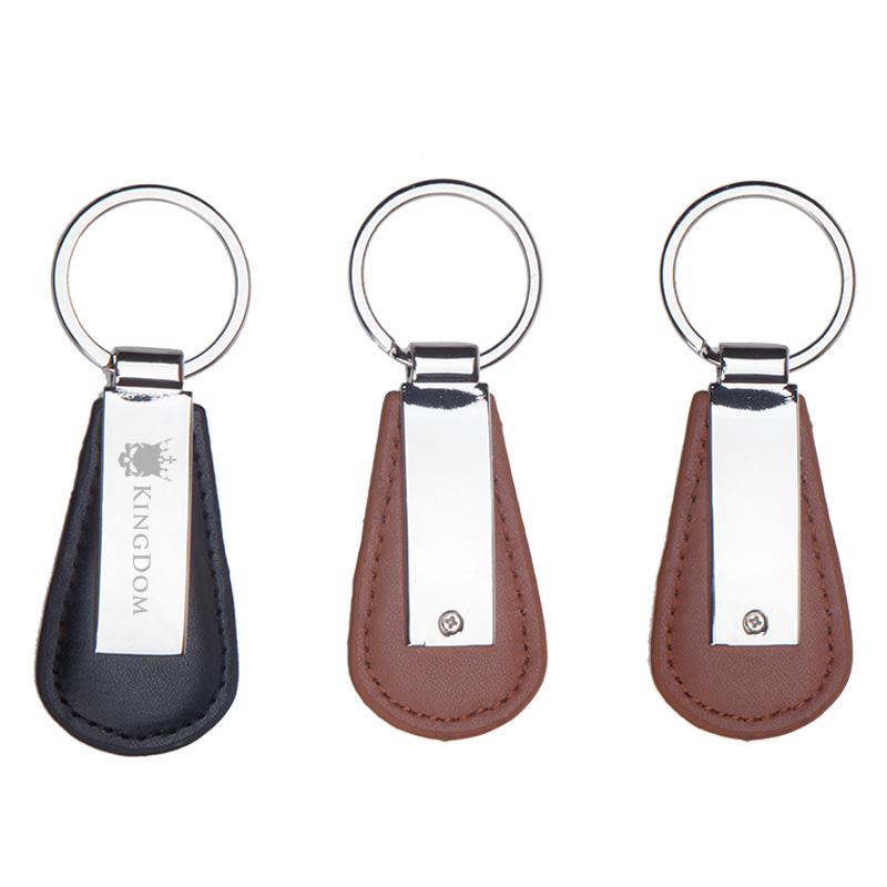 Leather Teardrop Keychain With Metal Overlay – Colornet Printing Technology